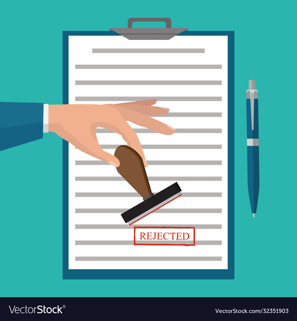 Rejected application concepts document Royalty Free Vector