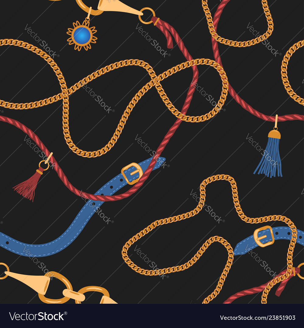 Seamless pattern with chains straps Royalty Free Vector
