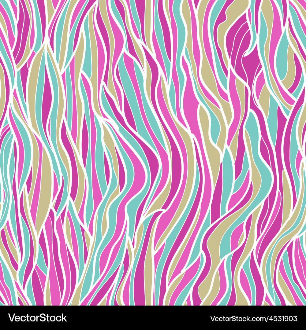 Seamless waves hand-drawn pattern Royalty Free Vector Image