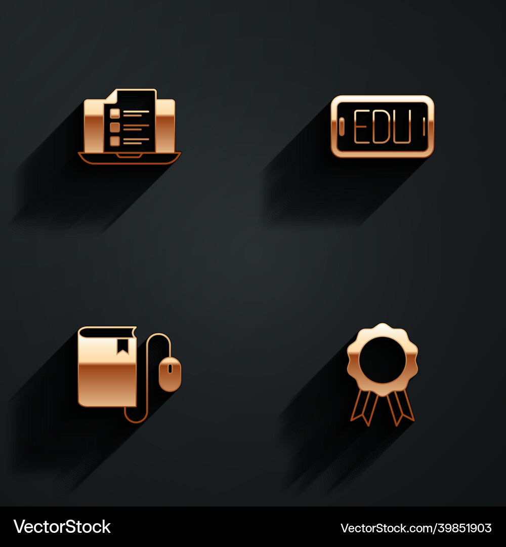 Set online quiz test survey education Royalty Free Vector