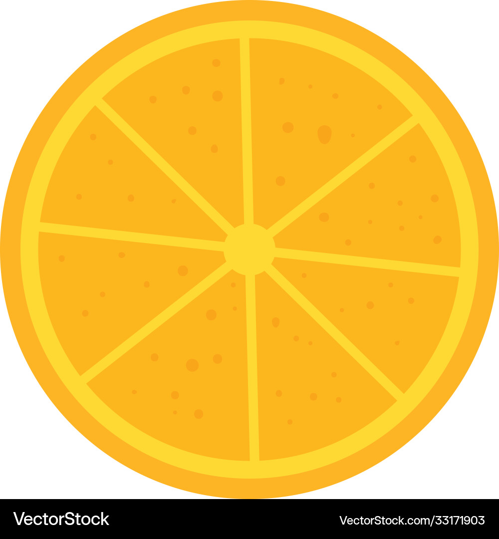 Slice orange fresh and healthy fruit in white Vector Image