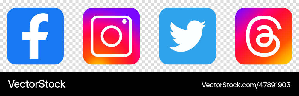 Social media apps facebook instagram twitter Vector Image