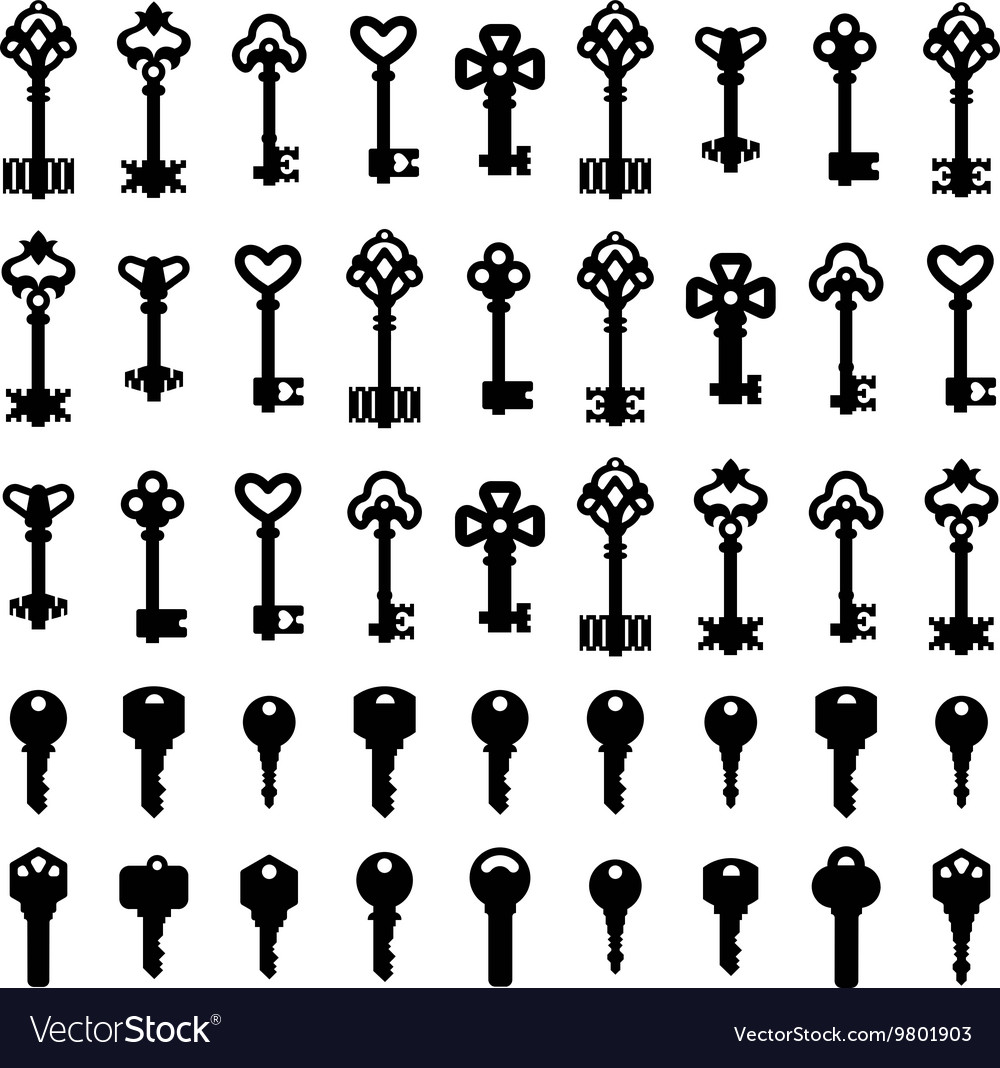 Vintage key isolated icon Royalty Free Vector Image