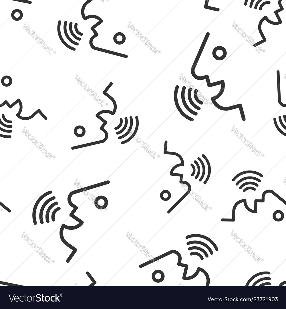 Voice command with sound waves icon seamless Vector Image