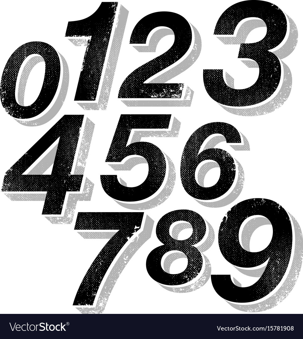 3-d block numbers Royalty Free Vector Image - VectorStock