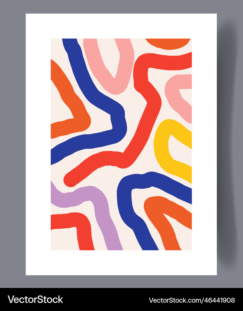 Abstract lines color chaos wall art print Vector Image