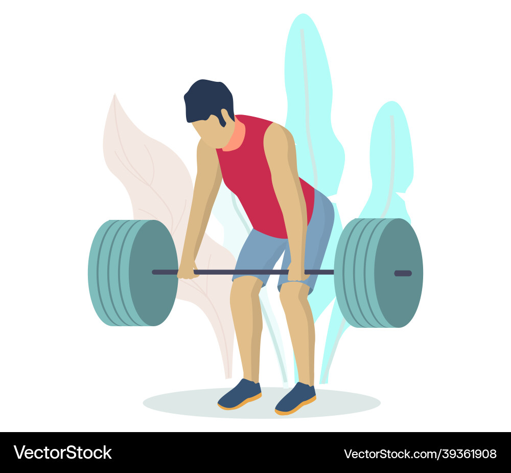 Athlete sportsman bodybuilder lifting barbell Vector Image