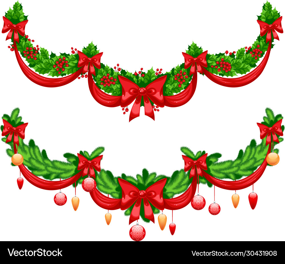 Beautiful christmas garlands Royalty Free Vector Image
