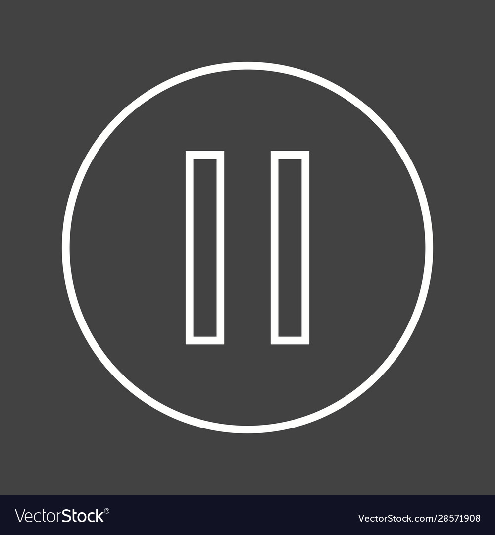 Beautiful pause button line icon Royalty Free Vector Image