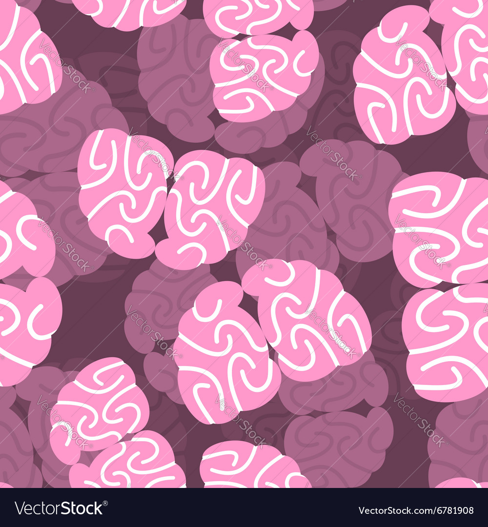 Brain 3d background human seamless pattern Vector Image
