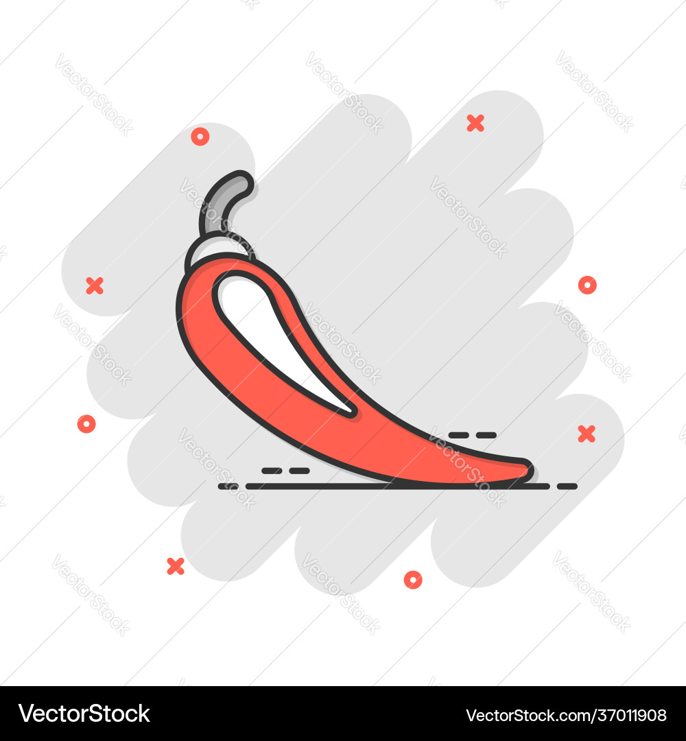 Cartoon chili pepper icon in comic style spicy Vector Image