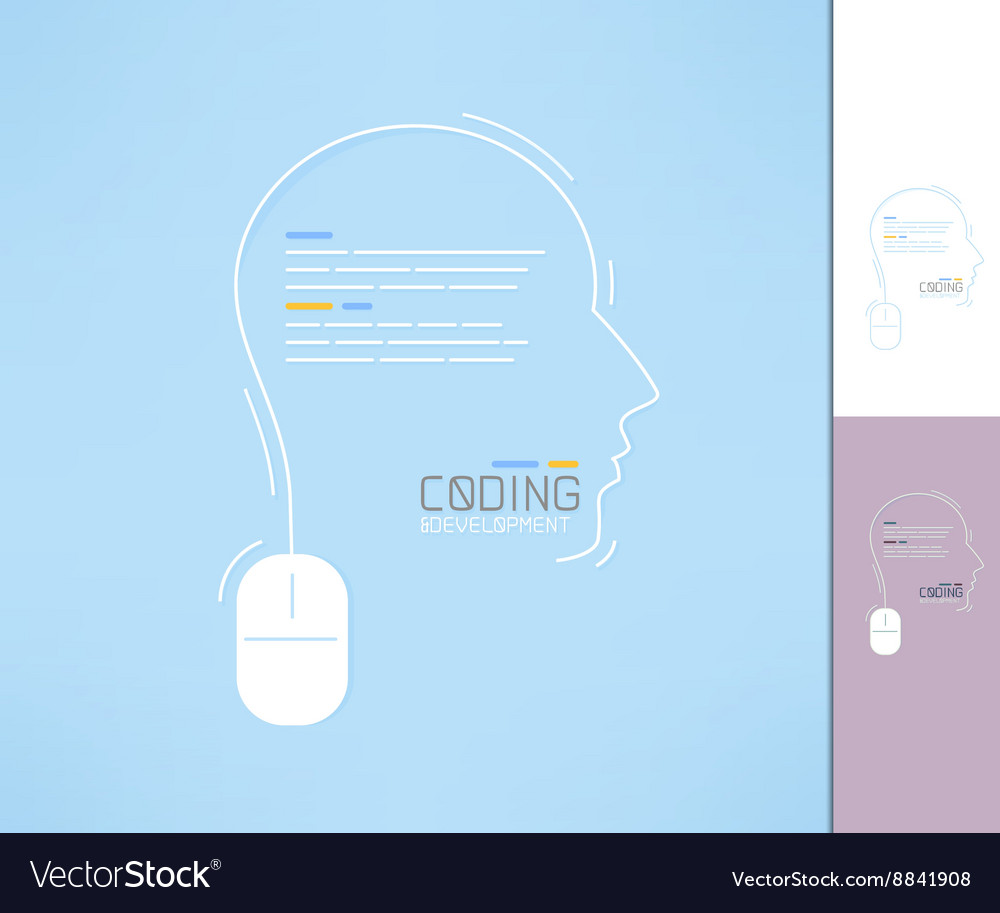 Coder And Developer Profile Programmer Silhouette Vector Image