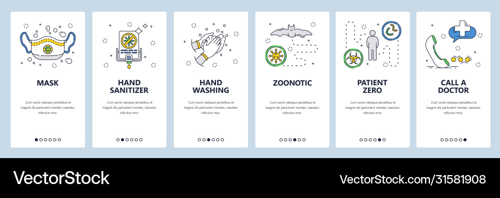 Corona virus protection icons face mask hand Vector Image