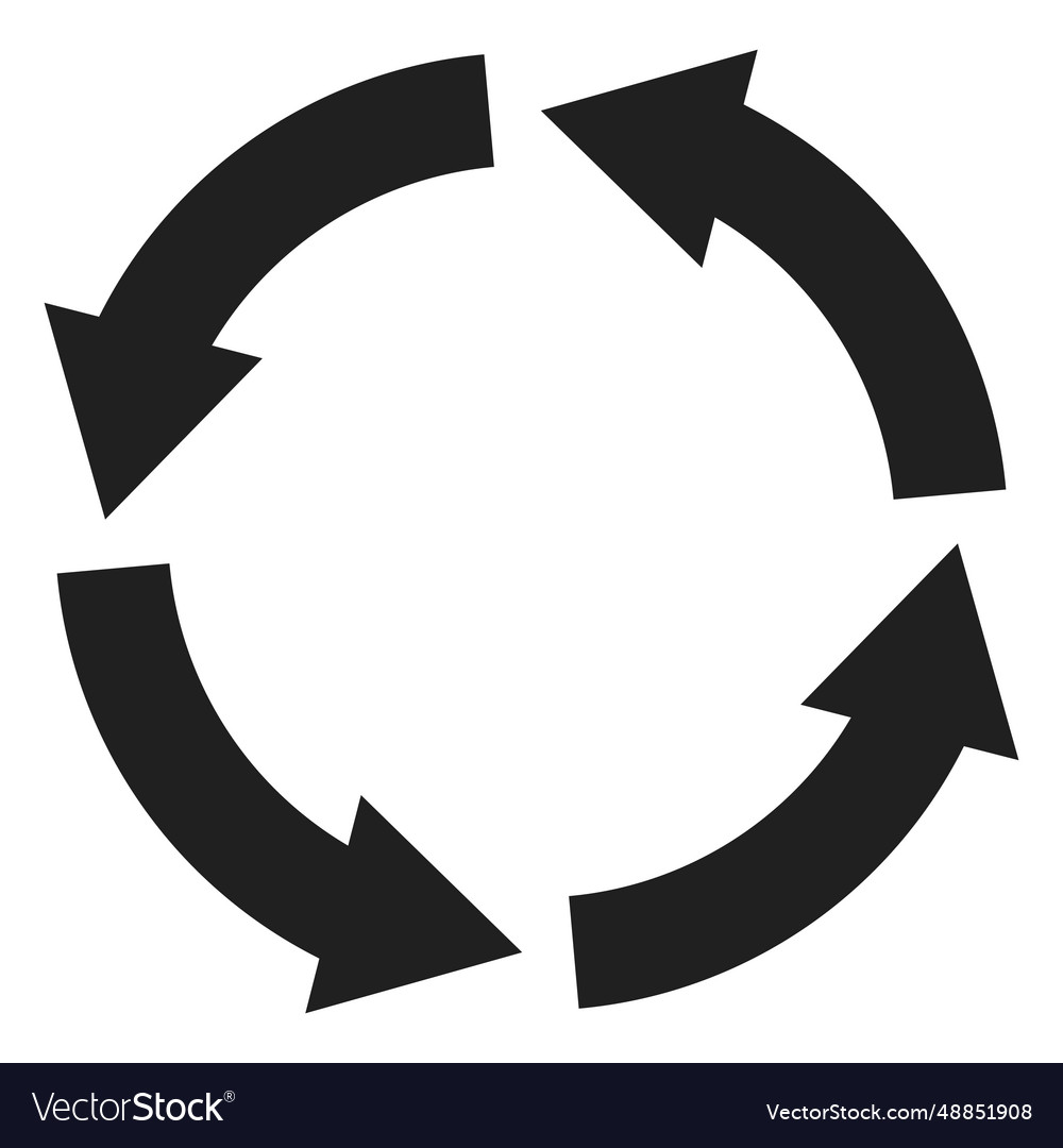 Four thick arrows circle element Royalty Free Vector Image