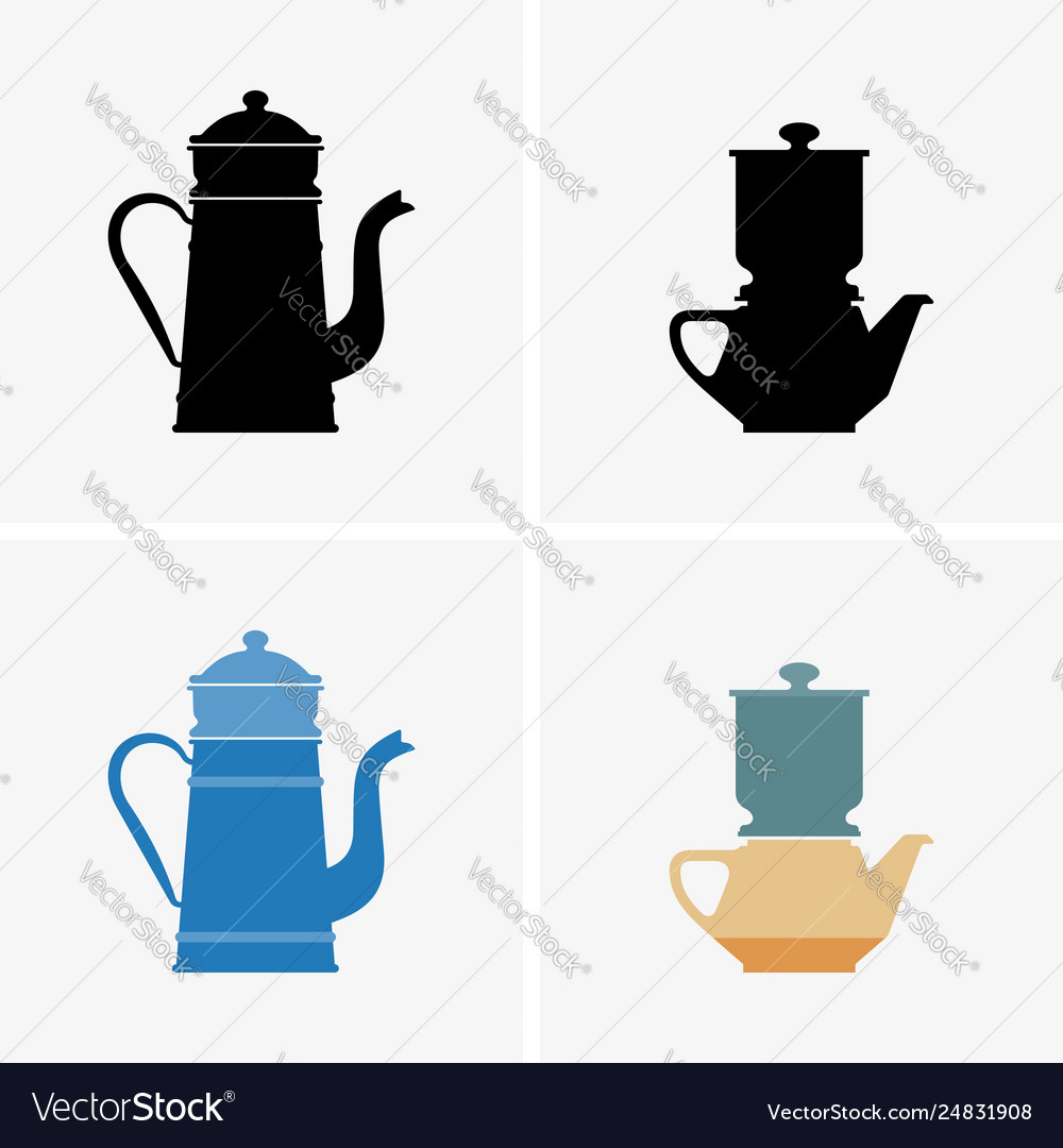French coffee pots Royalty Free Vector Image - VectorStock