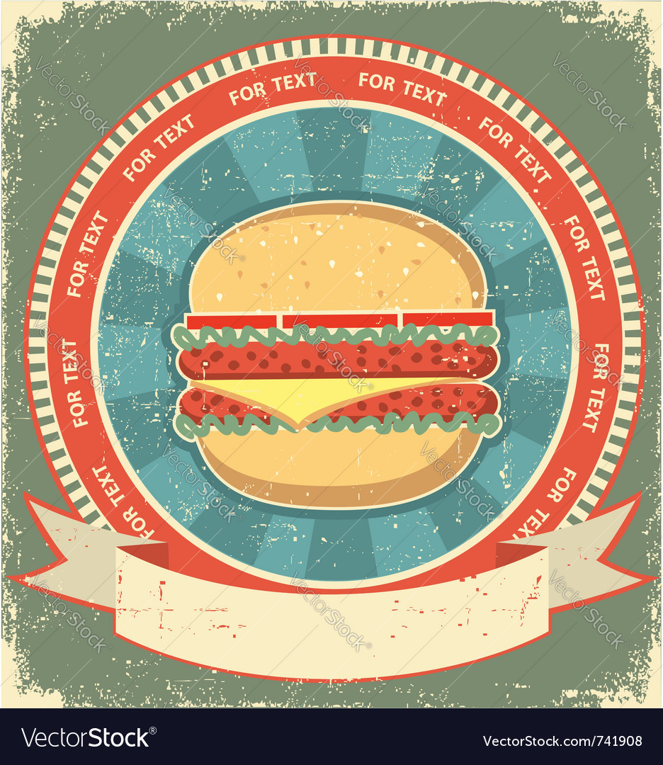 Hamburger label Royalty Free Vector Image - VectorStock