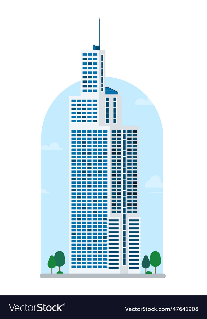 High building with sky background Royalty Free Vector Image