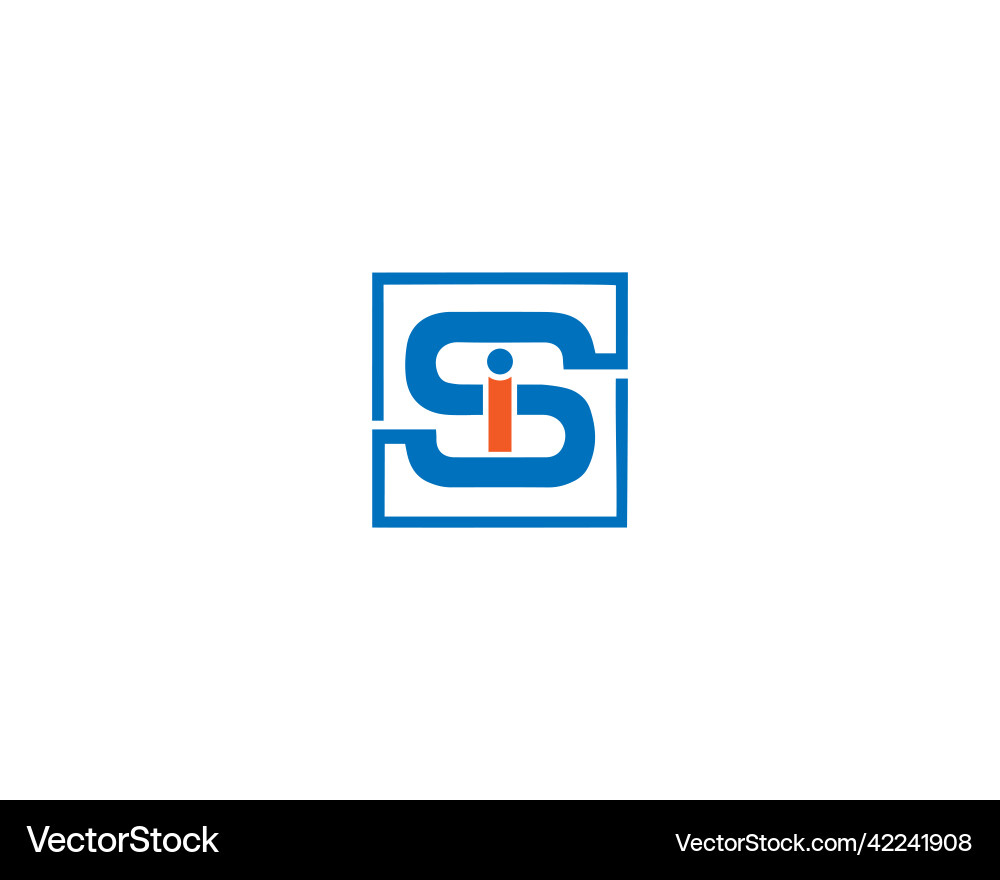 Letter si and is symbol modern logo design Vector Image