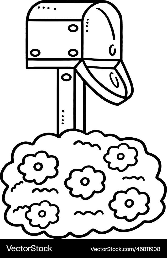 Mail box isolated coloring page for kids Vector Image