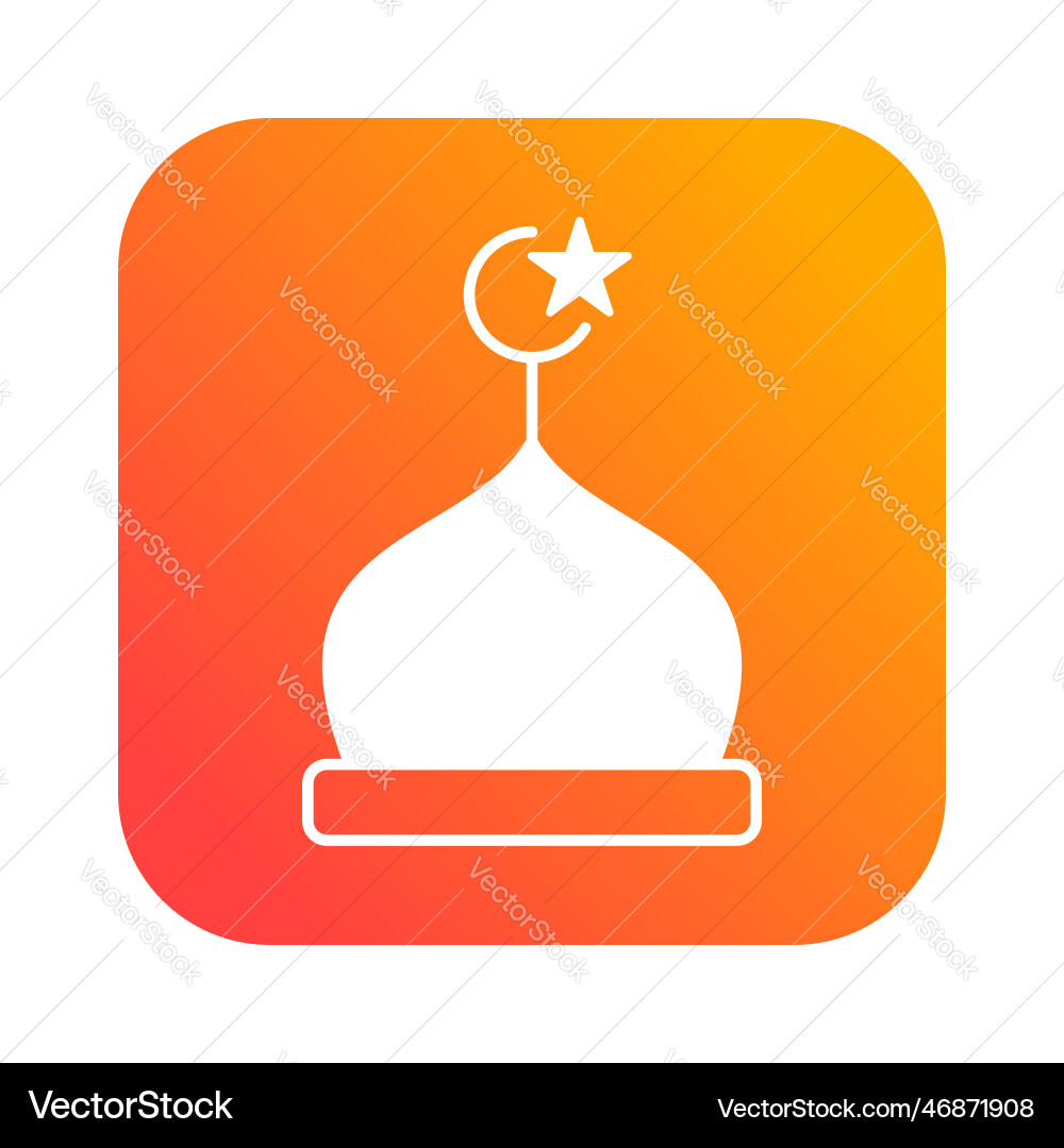 Mosque dome islamic gradient icon button Vector Image
