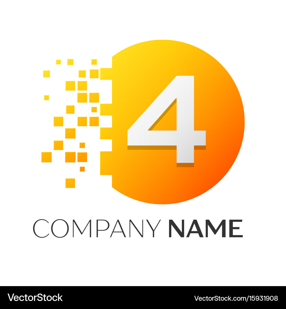Number four logo symbol in colorful circle Vector Image