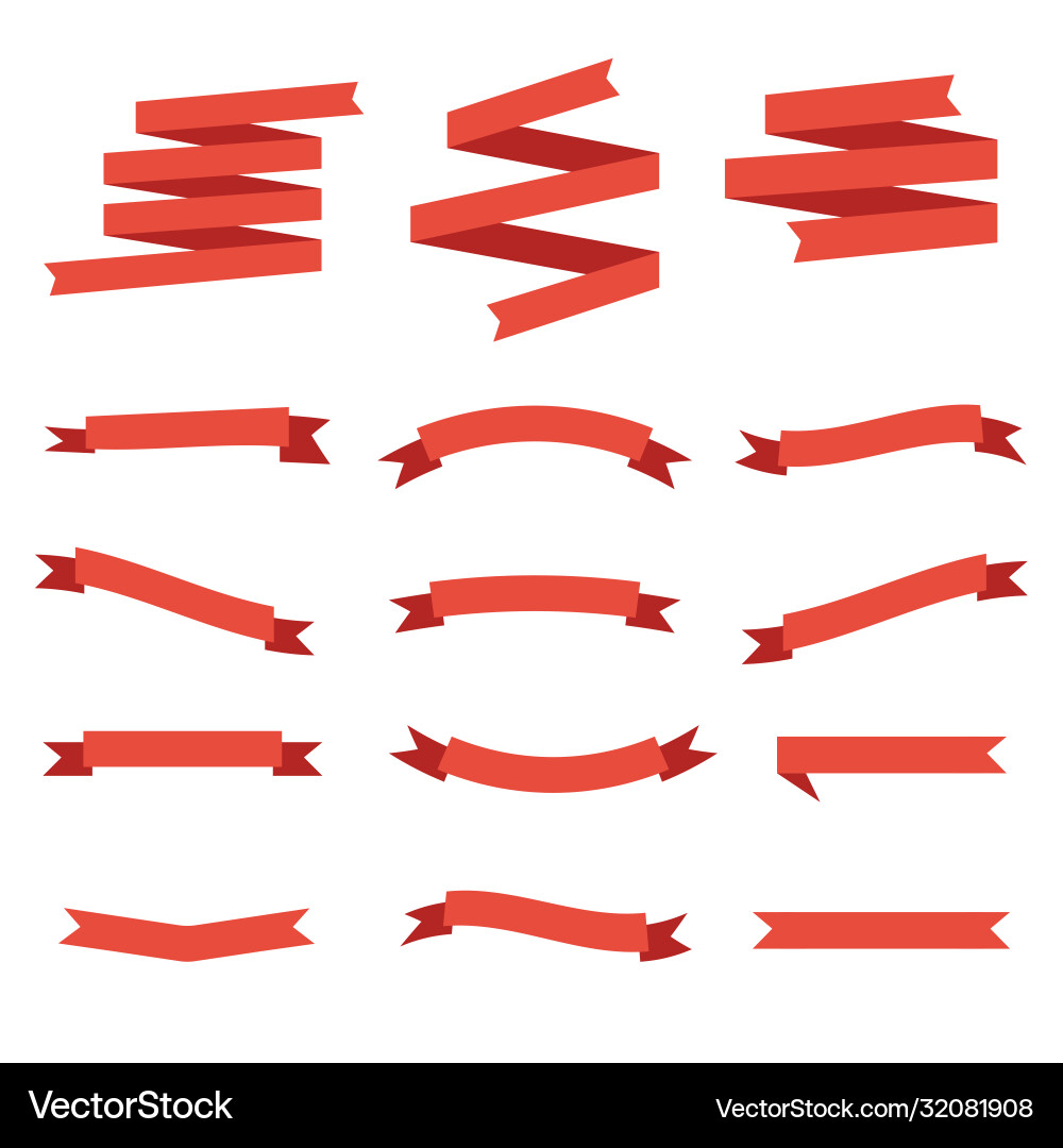 Paper banners ribbons in origami style set Vector Image