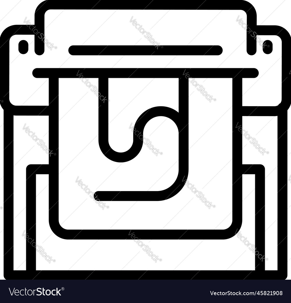 Plotter printing icon outline printer Royalty Free Vector