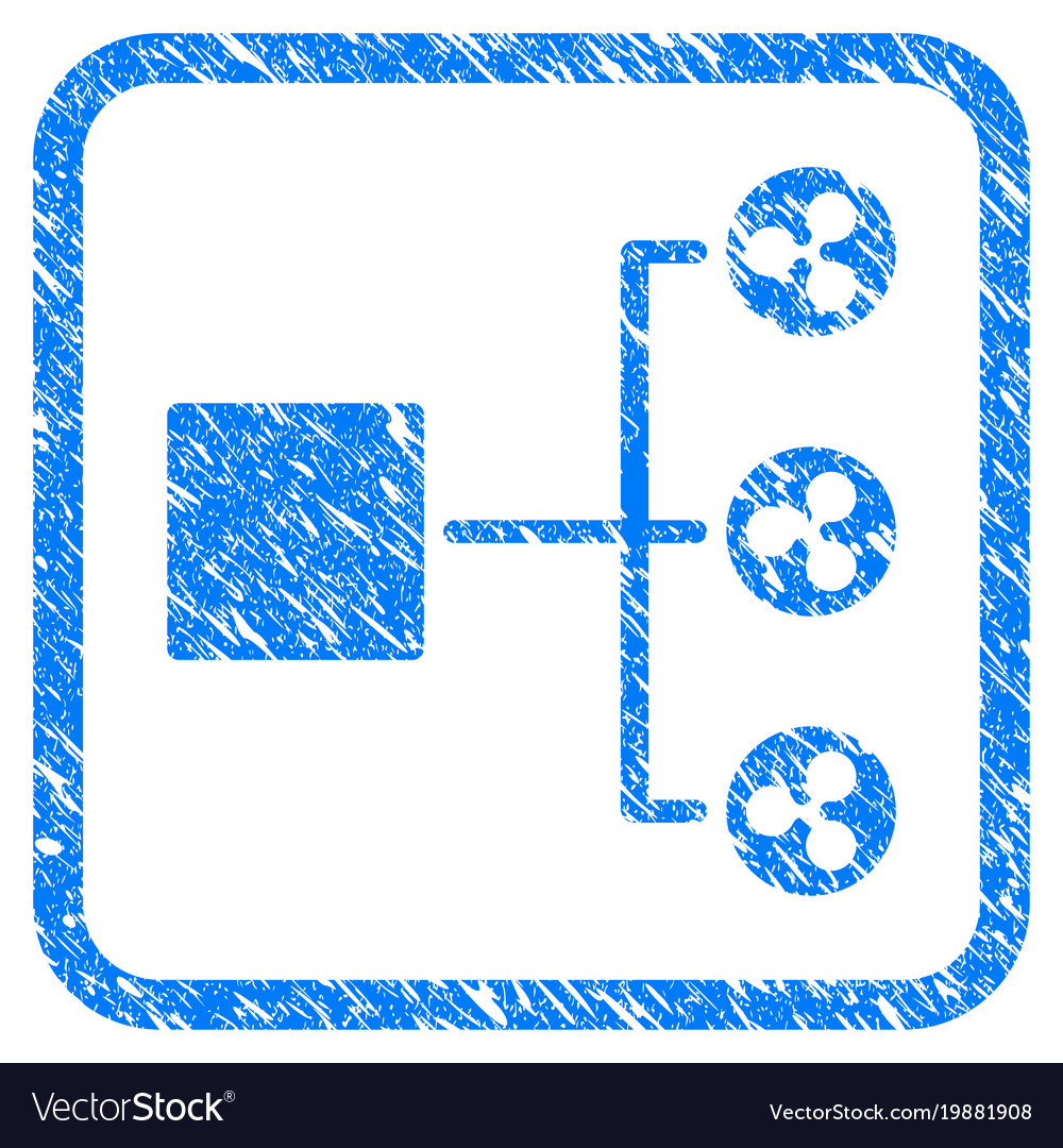 Ripple structure diagram framed stamp Royalty Free Vector