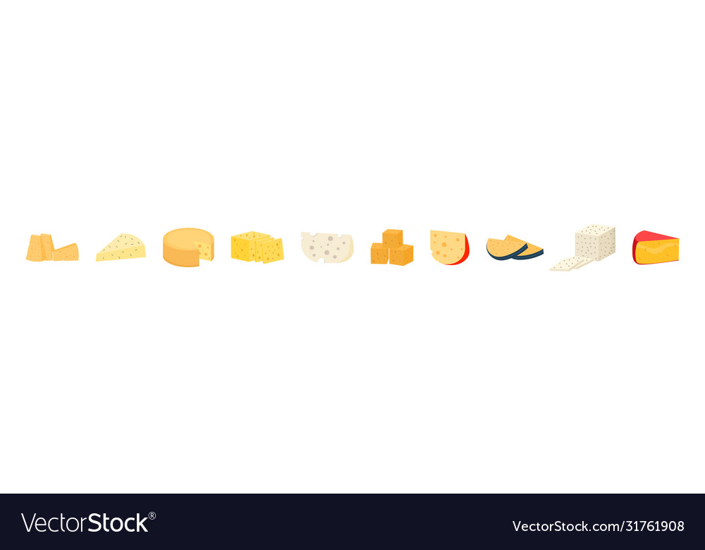 Set cheese Royalty Free Vector Image - VectorStock