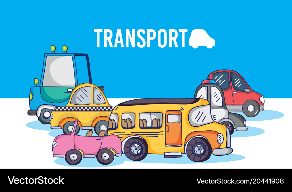 Set of cartoons vehicles Royalty Free Vector Image