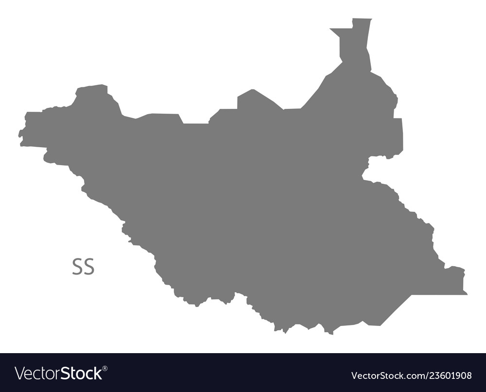 South sudan map grey Royalty Free Vector Image