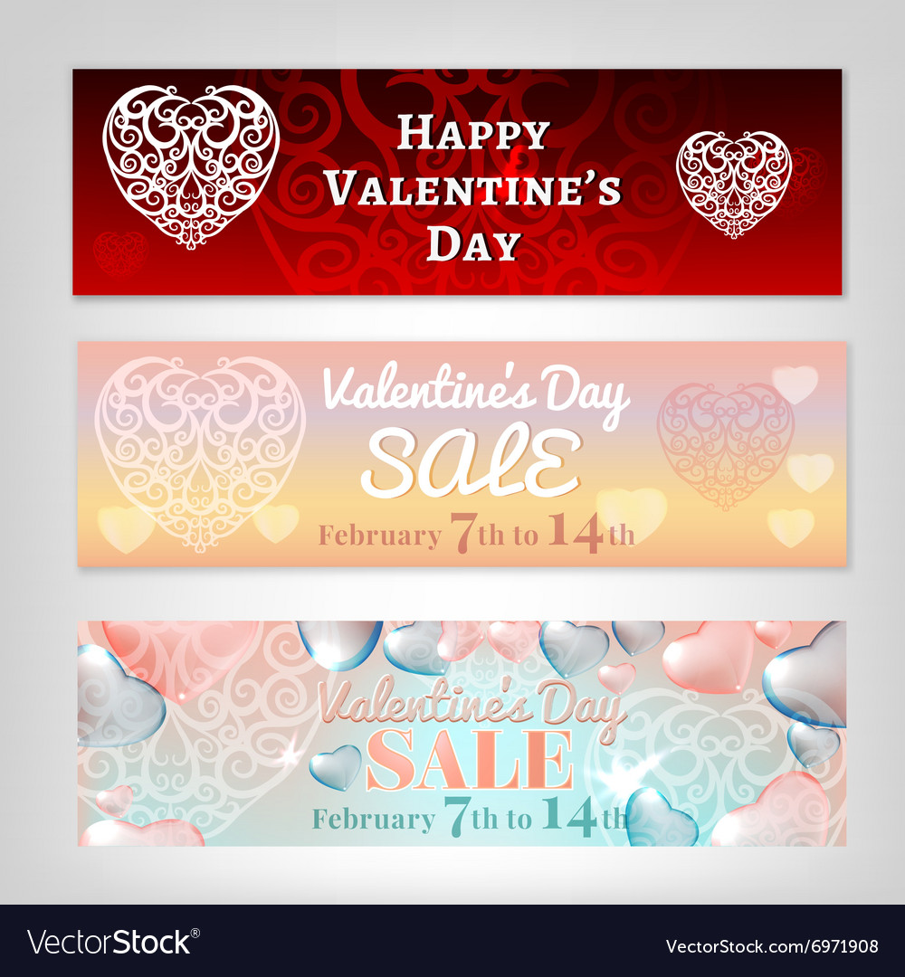 Valentine banners set Royalty Free Vector Image