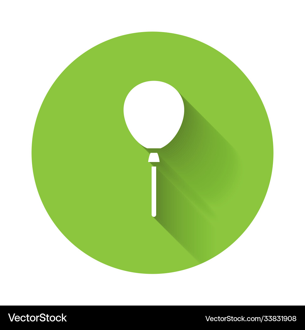 White balloons with ribbon icon isolated with long