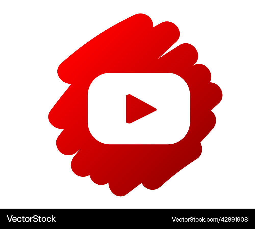Youtube social media logo design icon symbol Vector Image