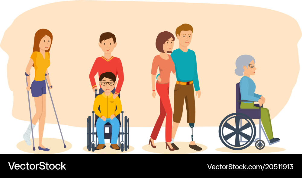 Concept of - disabled people Royalty Free Vector Image