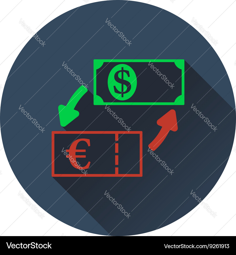 Currency dollar and euro exchange icon Royalty Free Vector