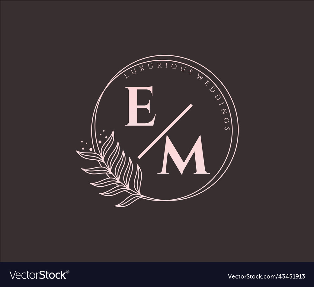 Em initials letter wedding monogram logos Vector Image
