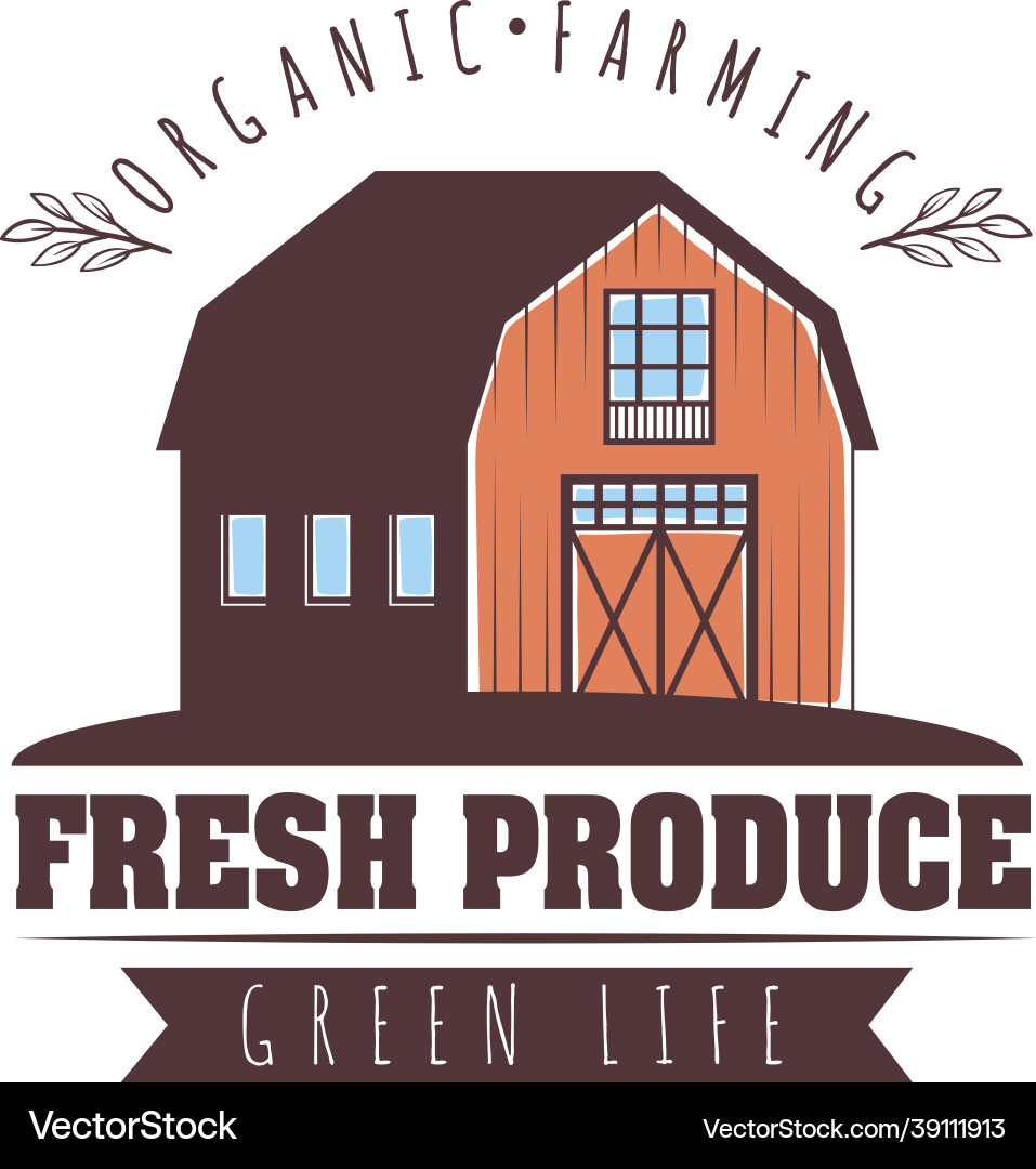 Fresh produce with farm Royalty Free Vector Image
