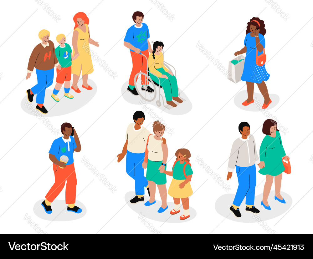 Groups of people - flat design style Royalty Free Vector