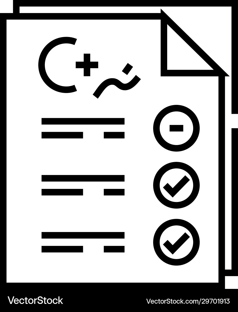 Hometask line icon concept sign outline Royalty Free Vector