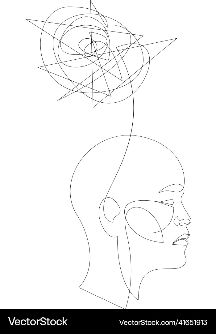 Human head with confusion of thoughts Royalty Free Vector