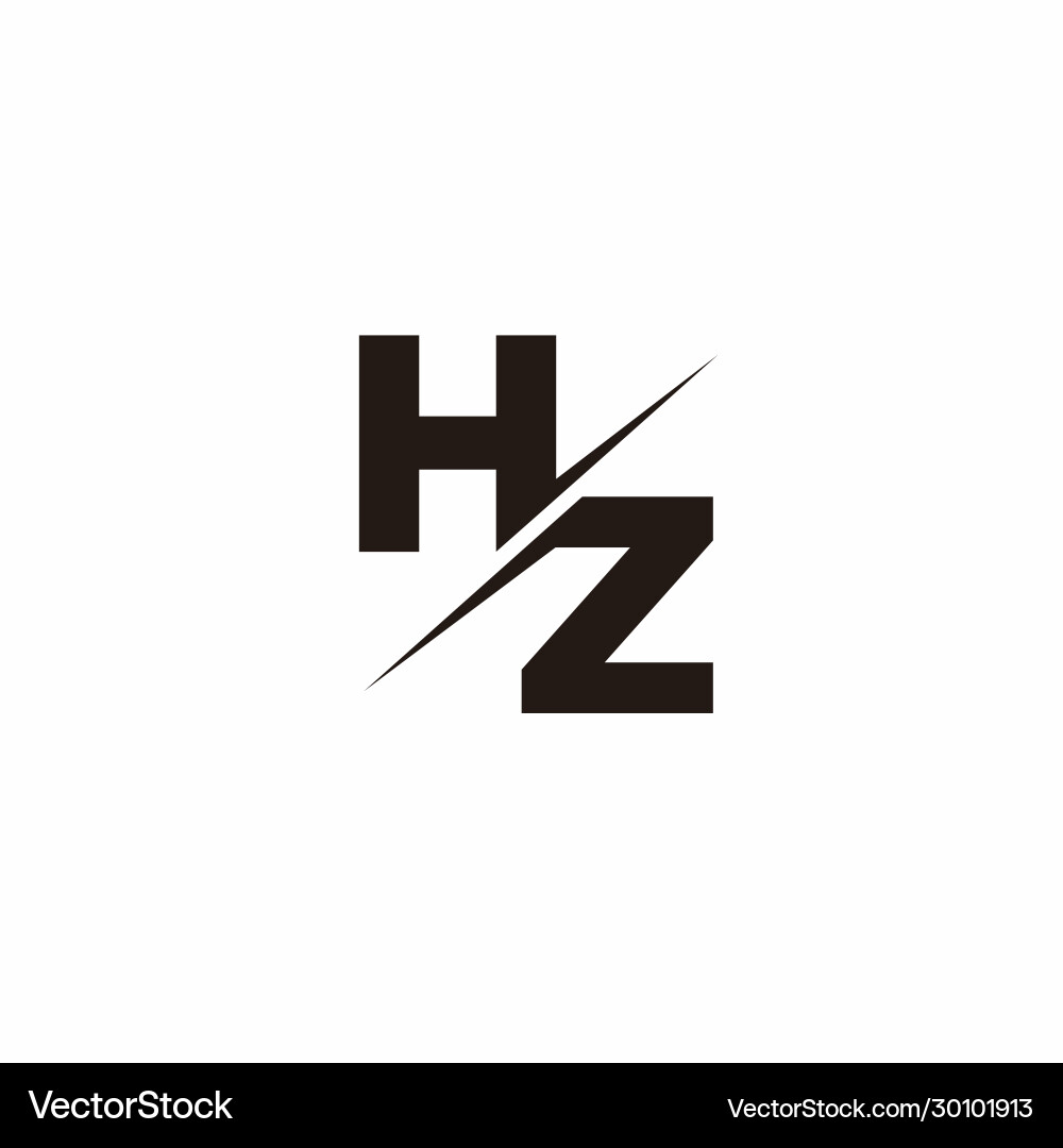 Hz logo letter monogram slash with modern logo Vector Image