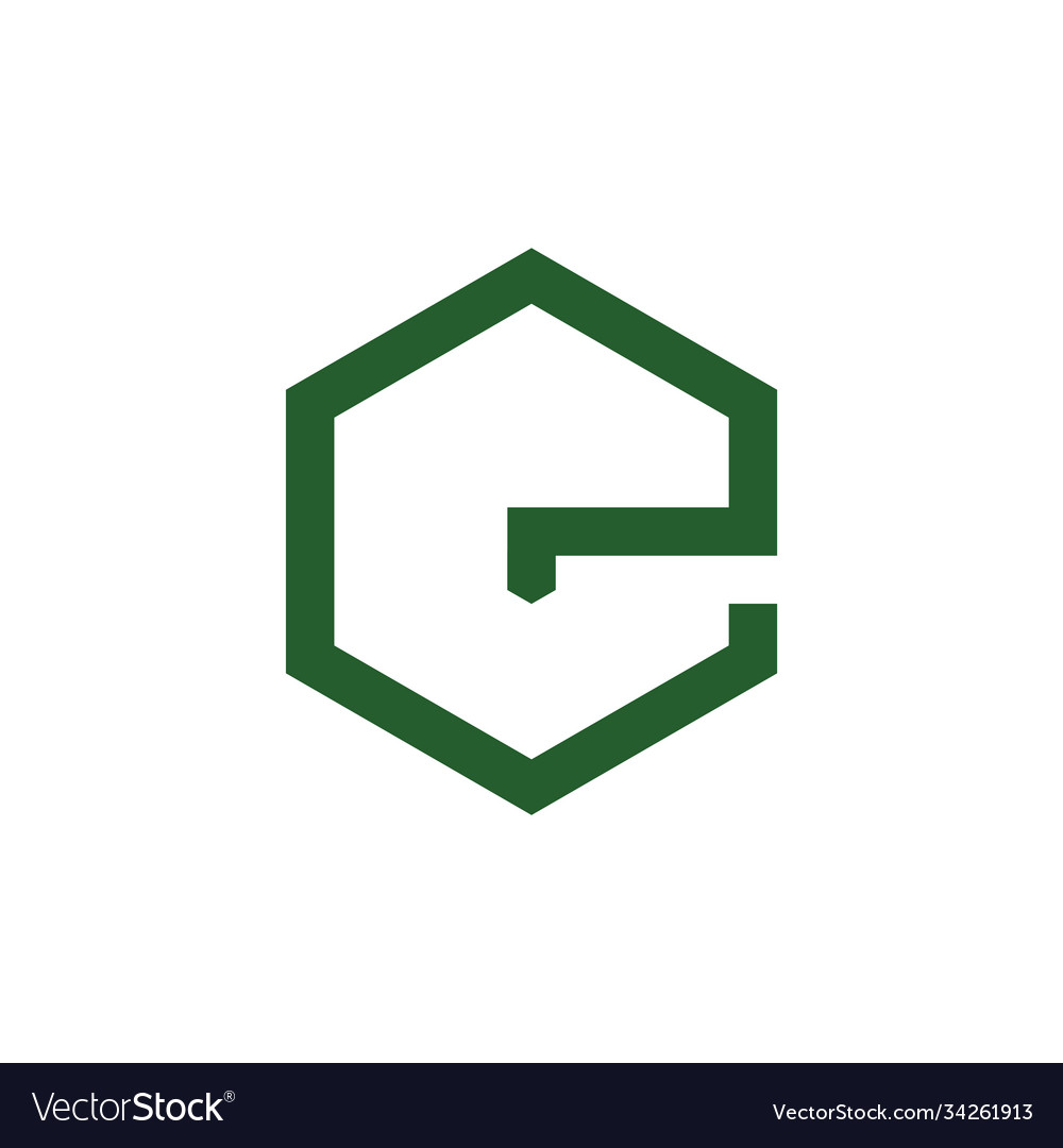 Letter e hexagonal geometric logo Royalty Free Vector Image