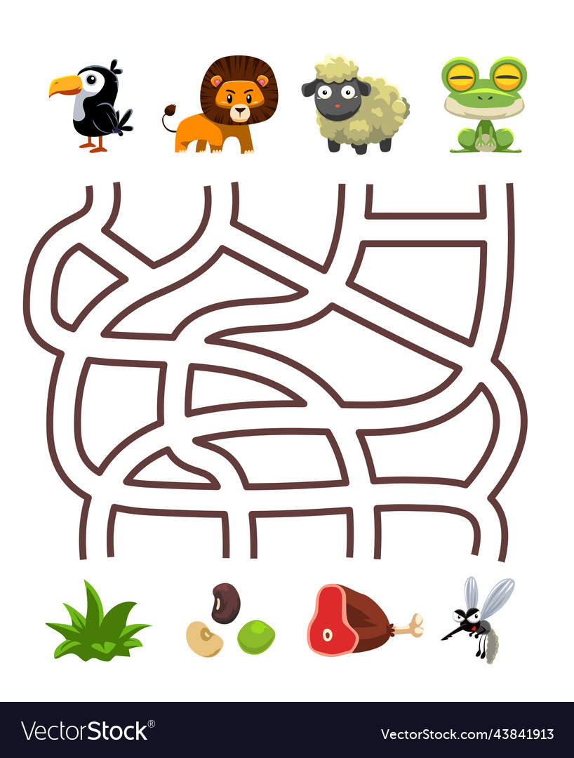 Maze puzzle game for children pair cute cartoon Vector Image Maze puzzle game for children pair cute cartoon Vector Image