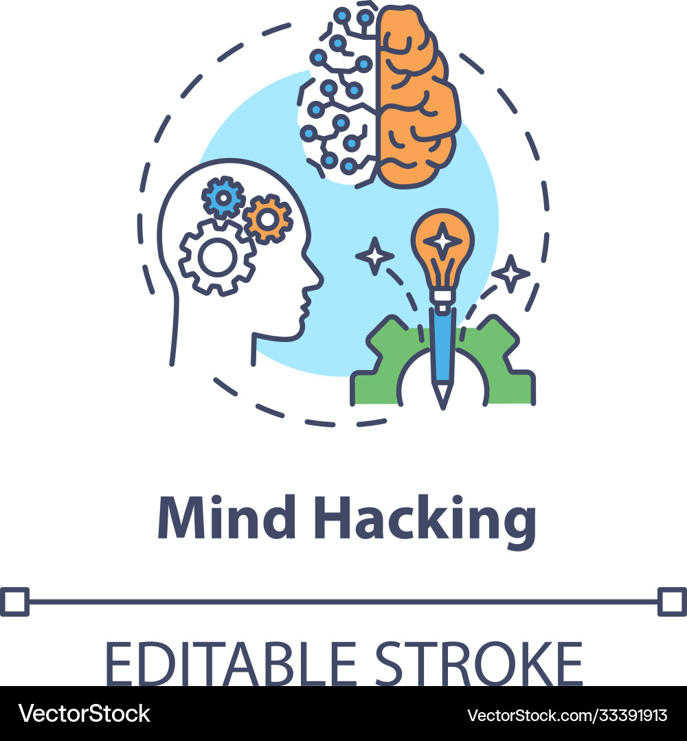 Mind hacking concept icon Royalty Free Vector Image