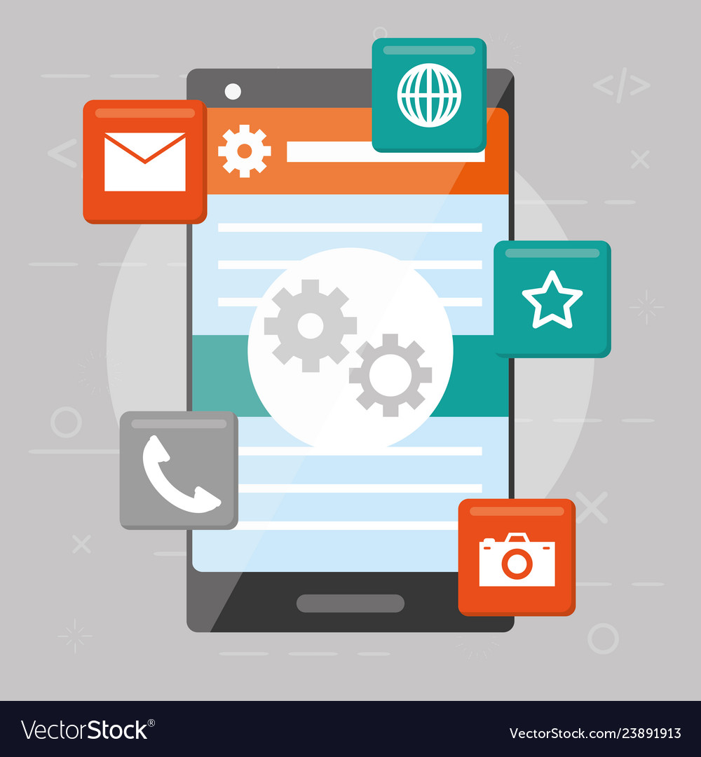 Mobile app development Royalty Free Vector Image