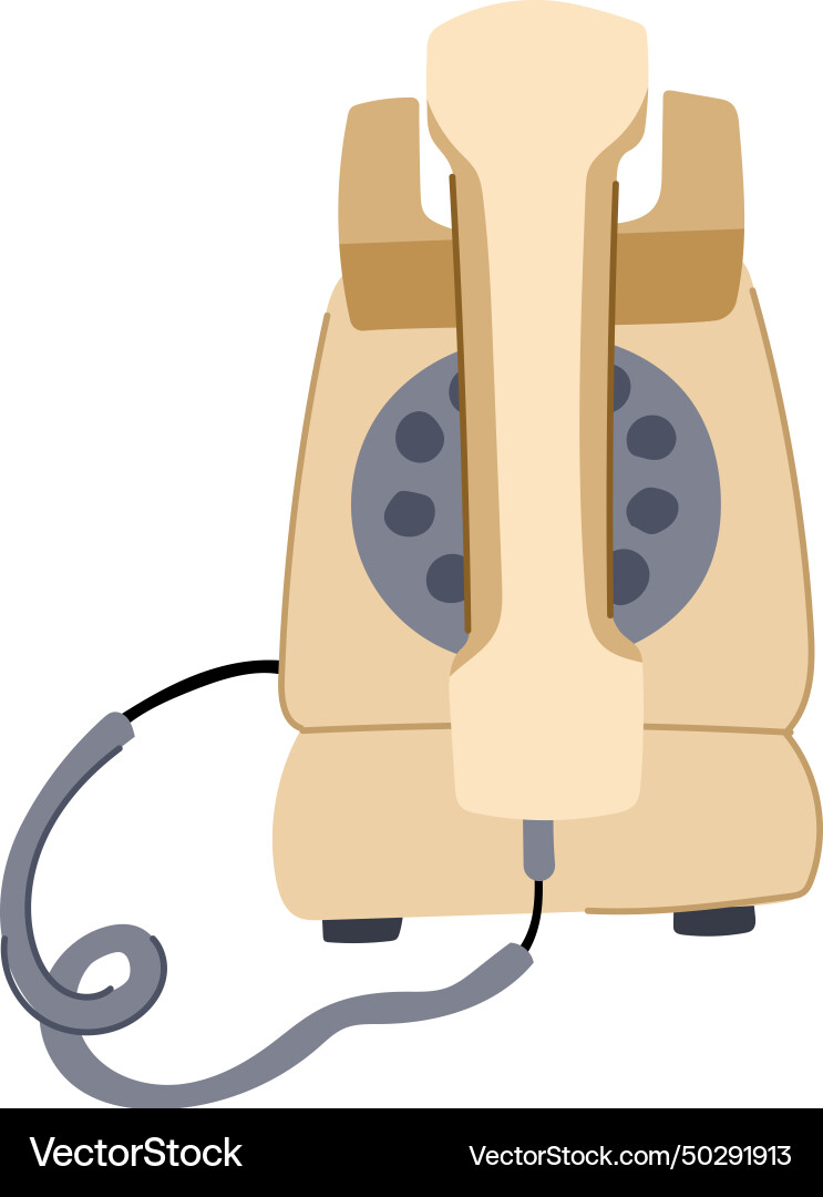 Old telephone retro cartoon Royalty Free Vector Image