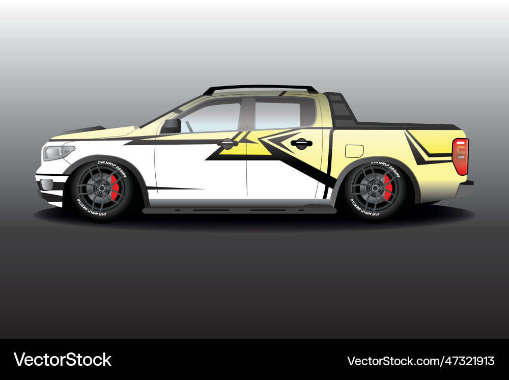 Pick up truck decal wrap design graphic mo Vector Image
