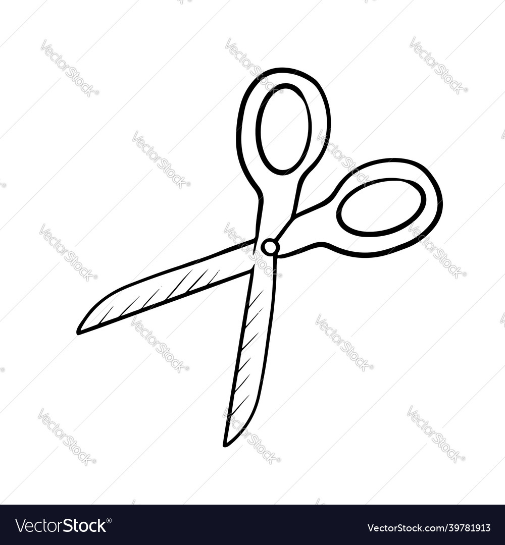 Scissors are open Royalty Free Vector Image - VectorStock