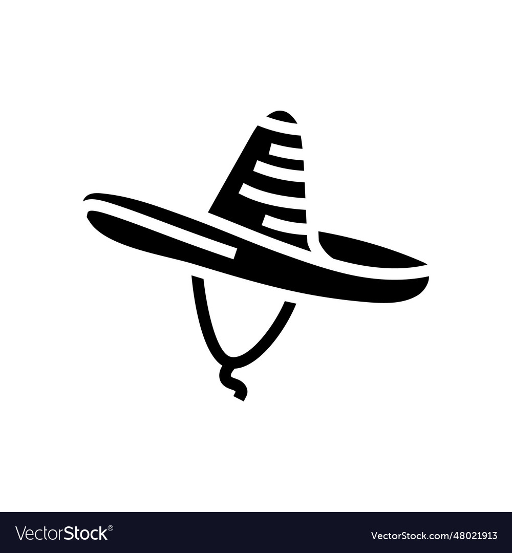 Sombrero hat cap glyph icon Royalty Free Vector Image